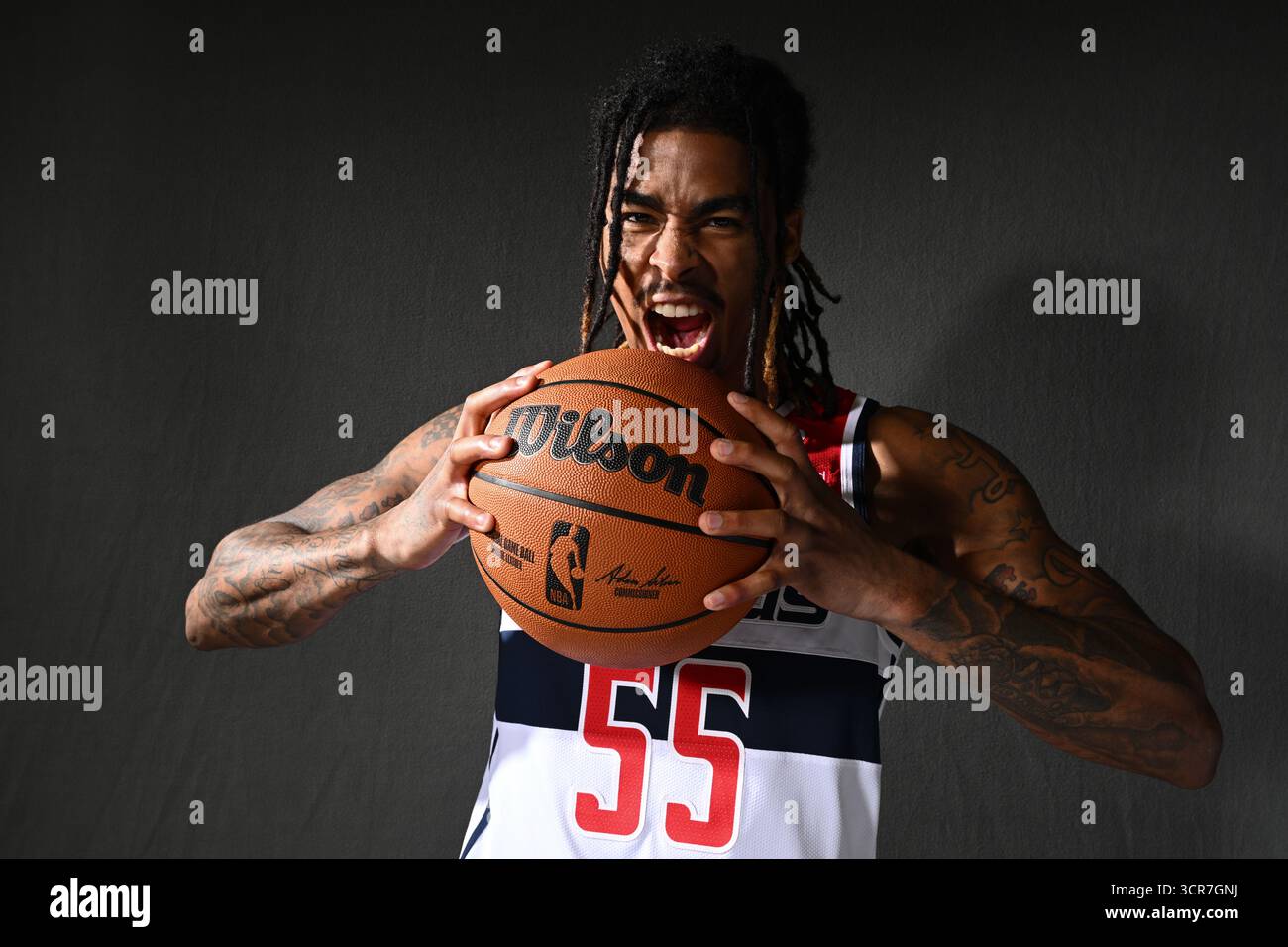 Washington Wizards guard Keshon Gilbert (55) poses for a photo during ...