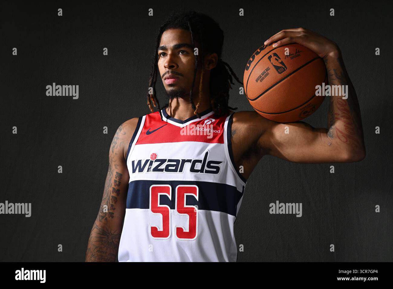 Washington Wizards guard Keshon Gilbert (55) poses for a photo during ...