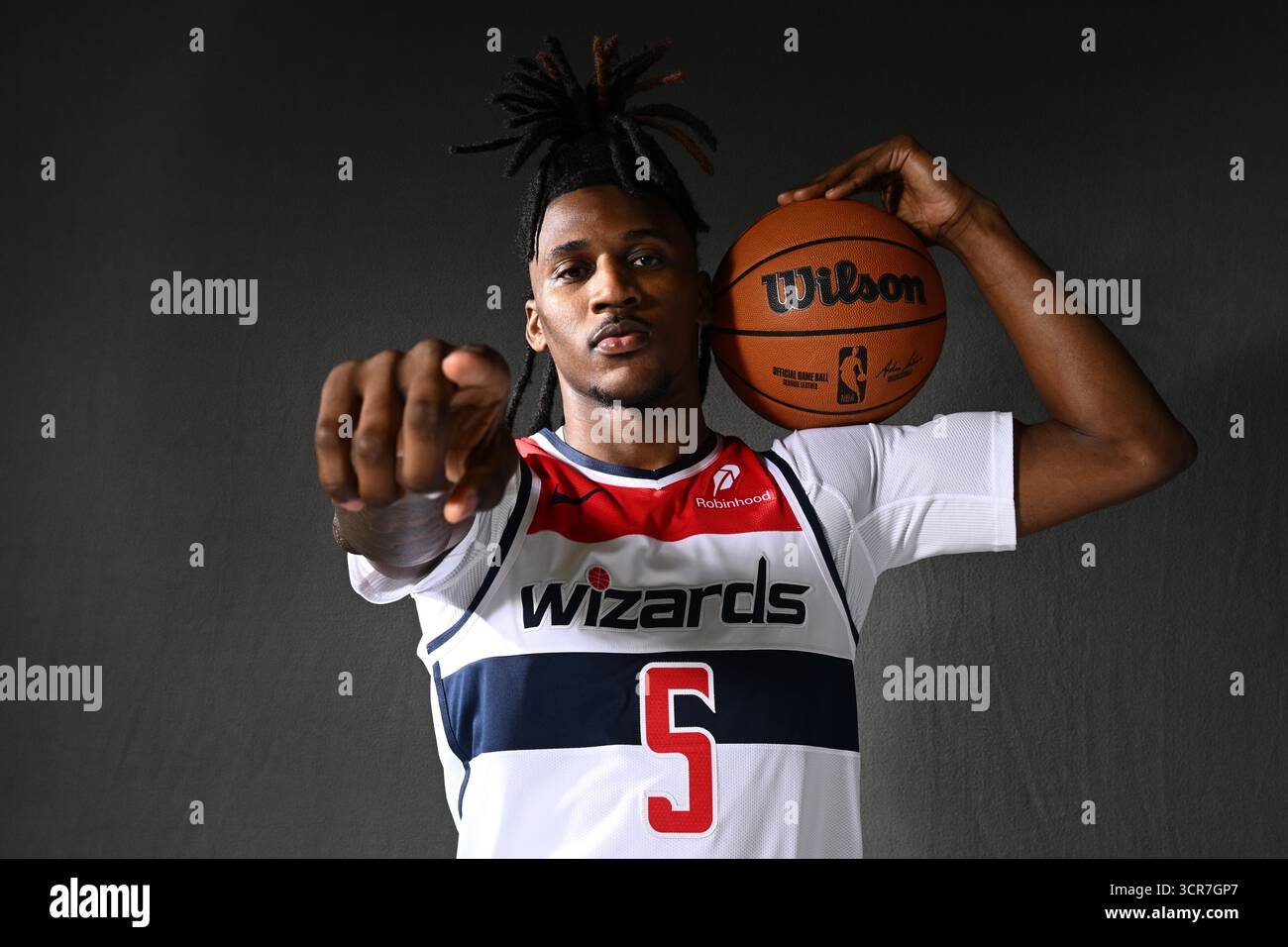Washington Wizards forward Jamir Watkins (5) poses for a photo during ...