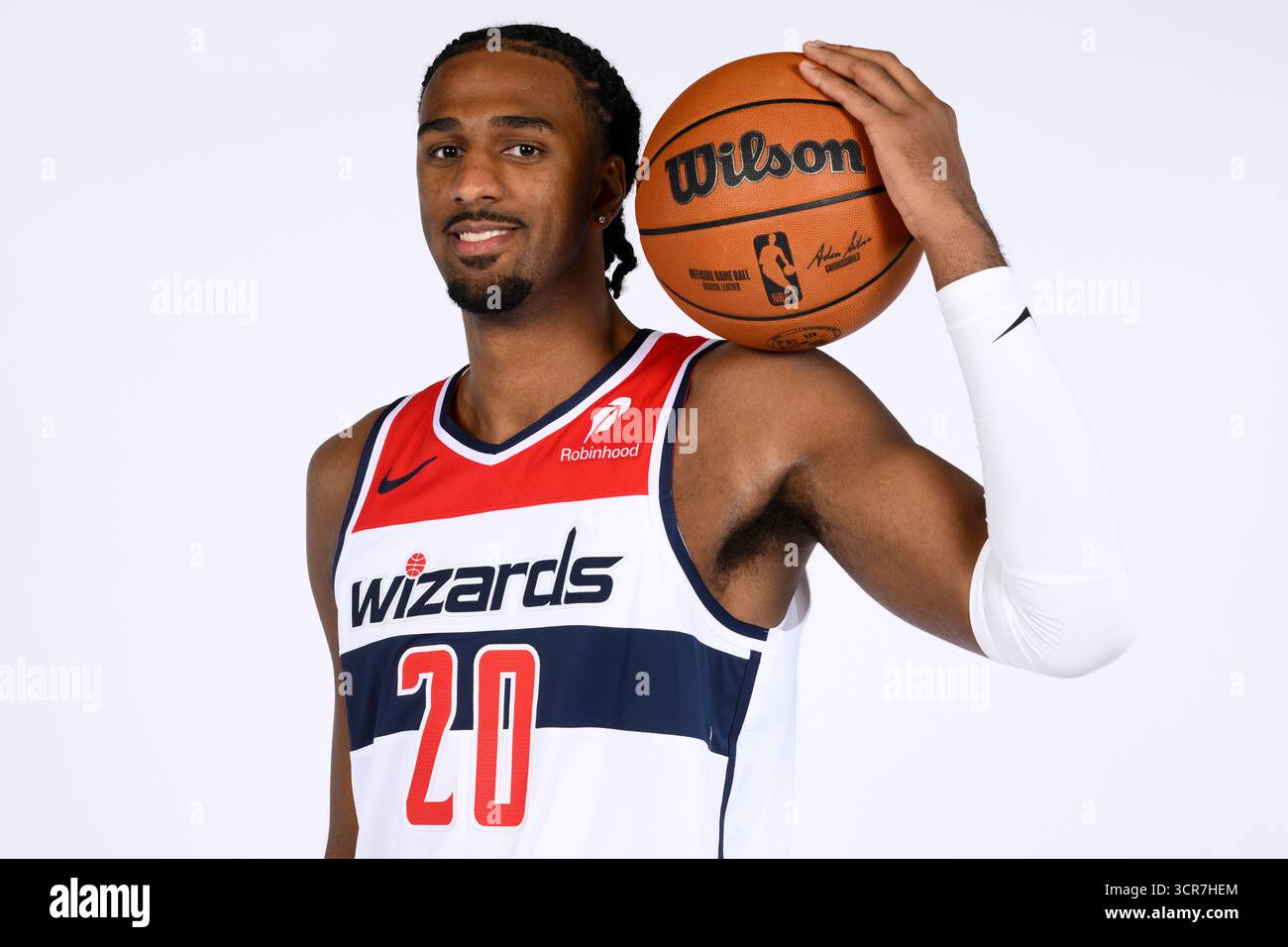 Washington Wizards forward Alex Sarr (20) poses for a photo during the ...