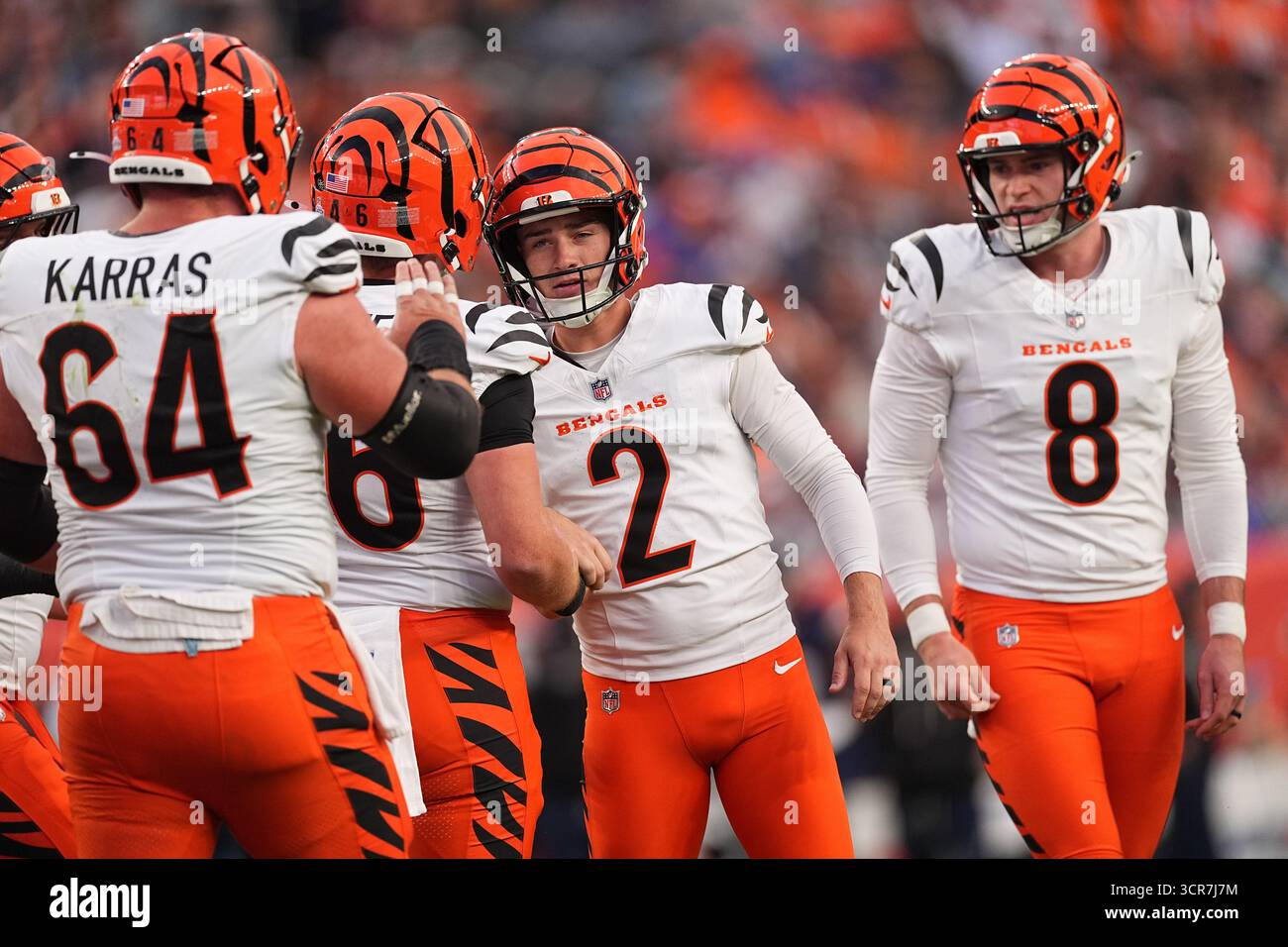 Cincinnati Bengals kicker Evan McPherson (2) reacts after making a ...
