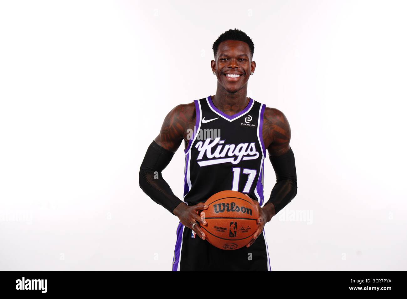 Sacramento Kings guard Dennis Schroder poses during the NBA basketball ...