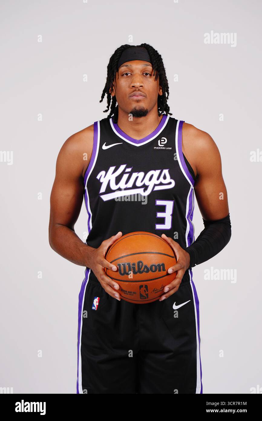 Sacramento Kings center Isaac Jones poses during the NBA basketball ...