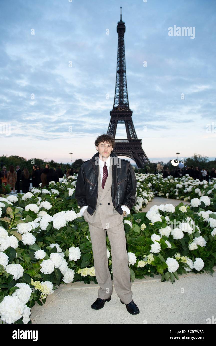 Christopher Briney attending the Saint Laurent Womenswear Spring/Summer ...