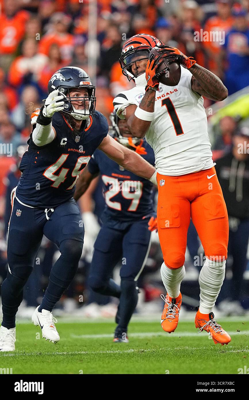 Cincinnati Bengals wide receiver Ja'Marr Chase (1) catches the ball ...