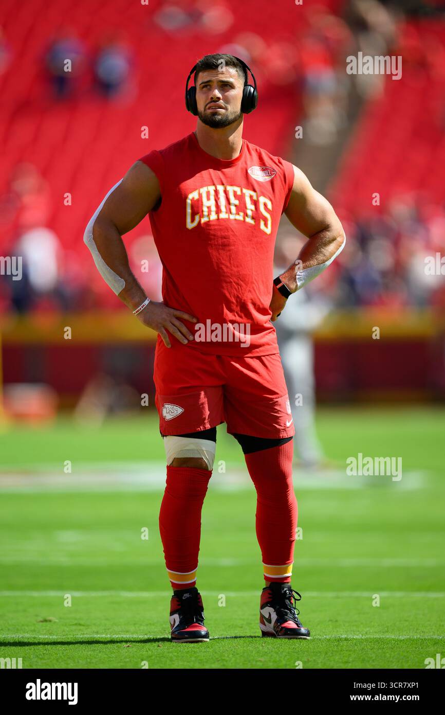 Kansas City Chiefs linebacker Drue Tranquill looks to a game being ...