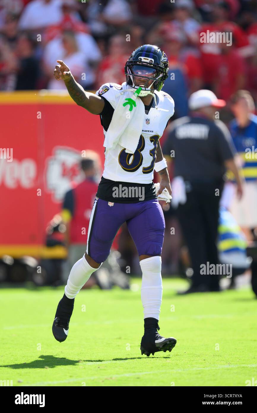 Baltimore Ravens wide receiver Lajohntay Wester comes onto the field ...