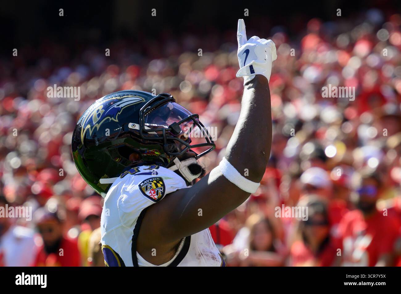 Baltimore Ravens running back Justice Hill celebrates a touchdown ...