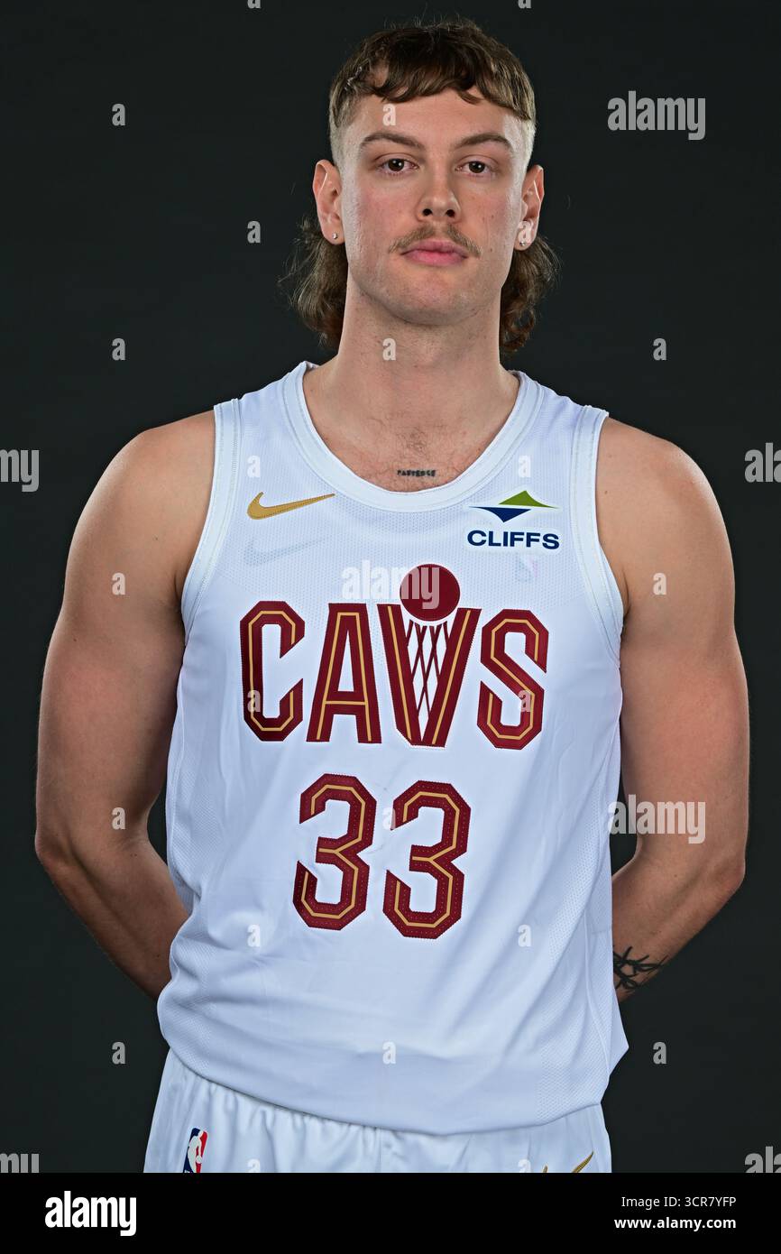 Cleveland Cavaliers guard Luke Travers poses for a photo during the NBA ...