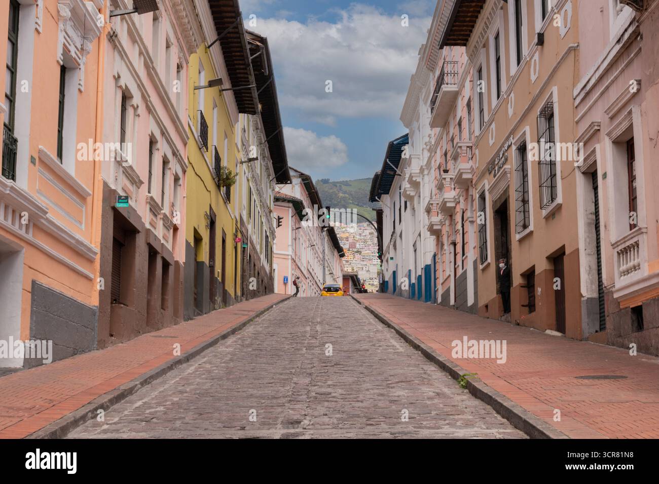 Iconic places and beautiful urban views of old colonial Quito Stock ...