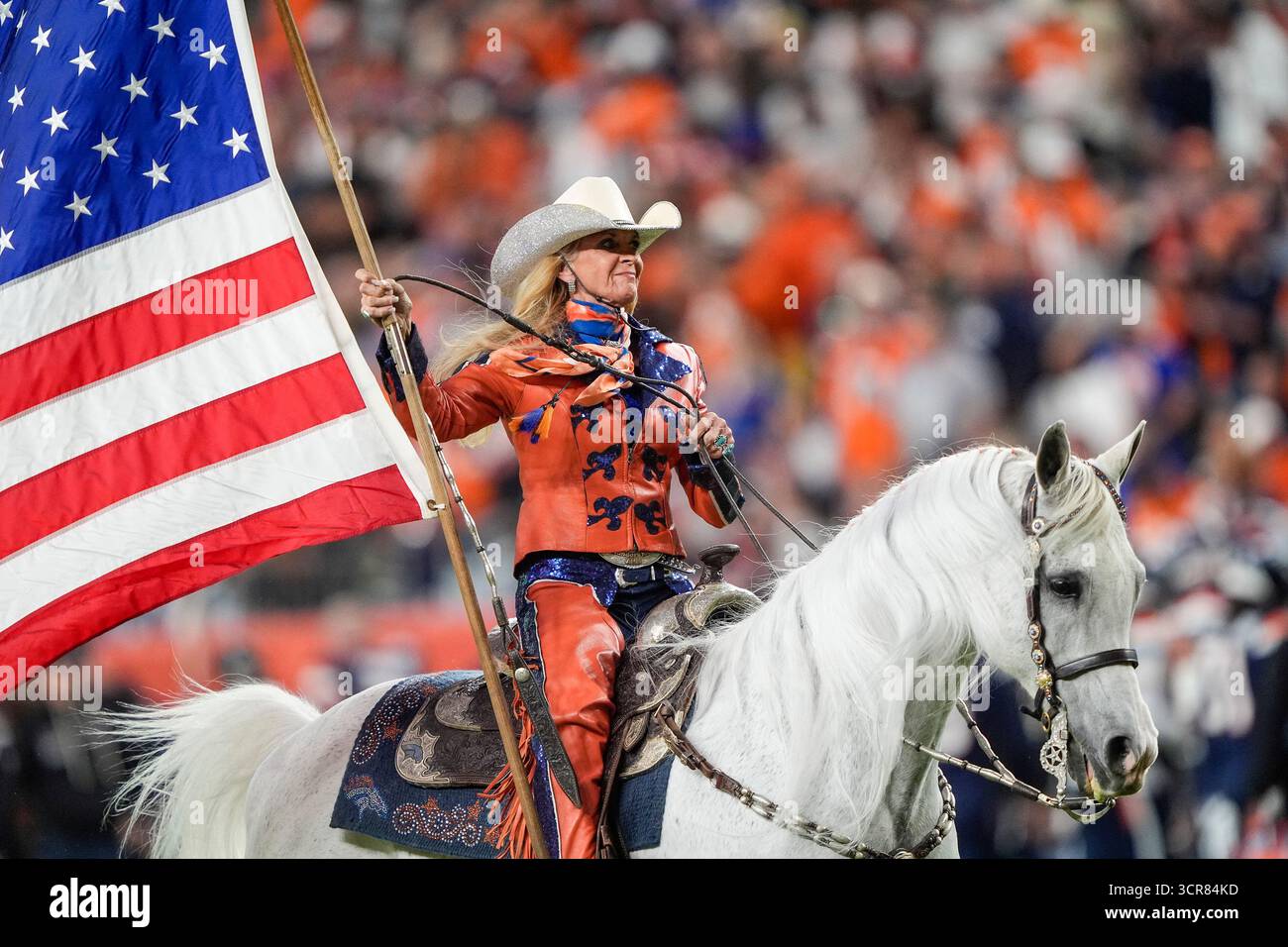 September 29, 2025: Thunder the horse runs on the field after a ...
