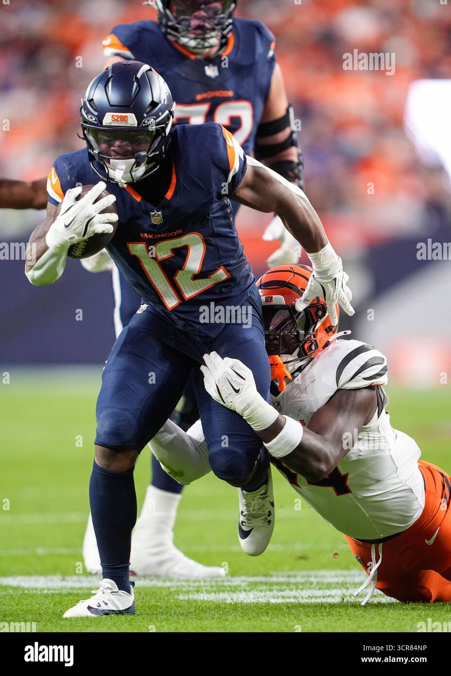 September 29, 2025: Denver Broncos running back R.J. Harvey runs the ...