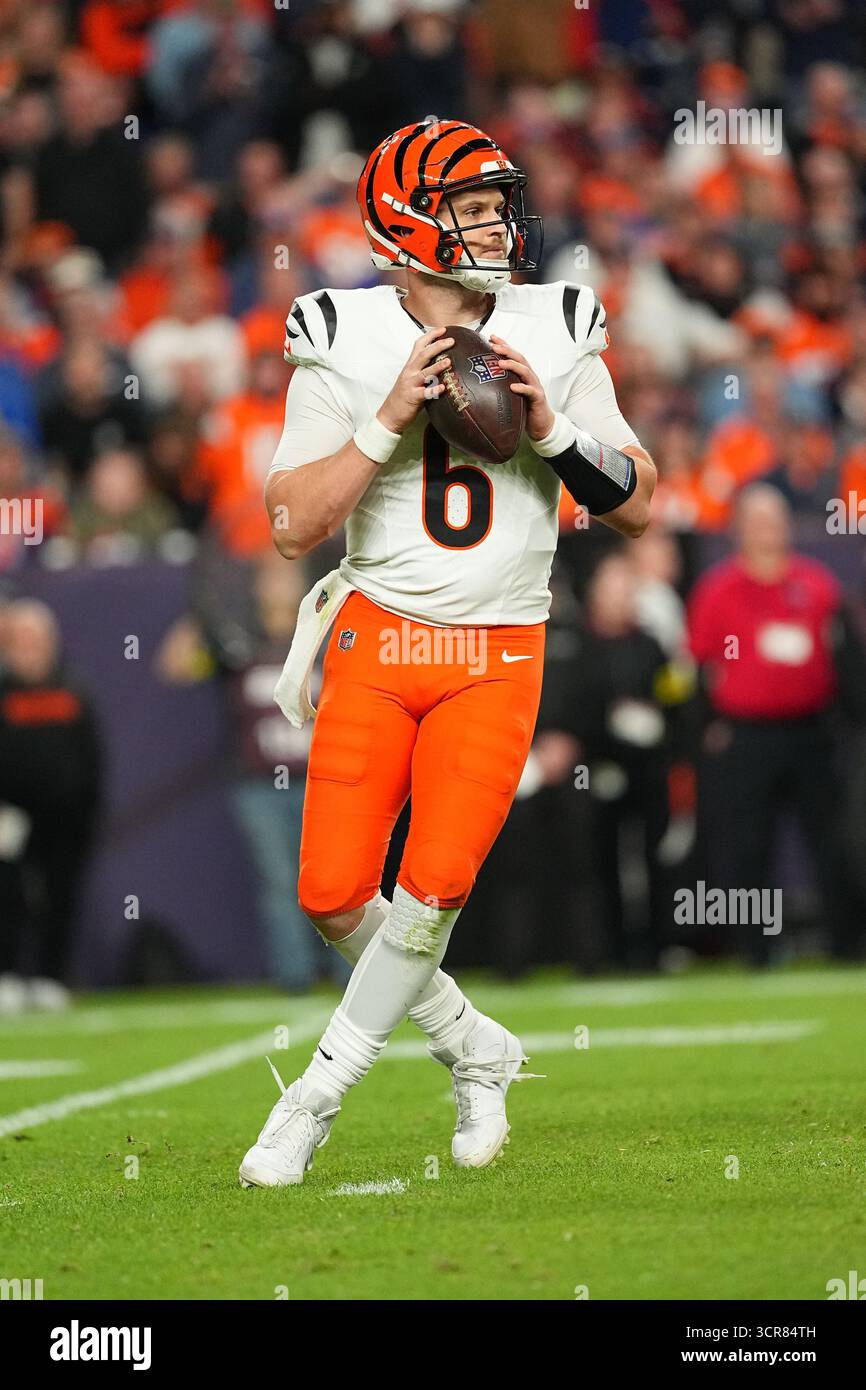 Cincinnati Bengals quarterback Jake Browning (6) steps back for a pass ...