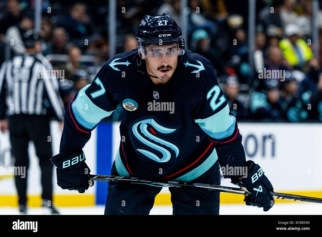 Seattle Kraken left wing Mason Marchment looks on during the second ...