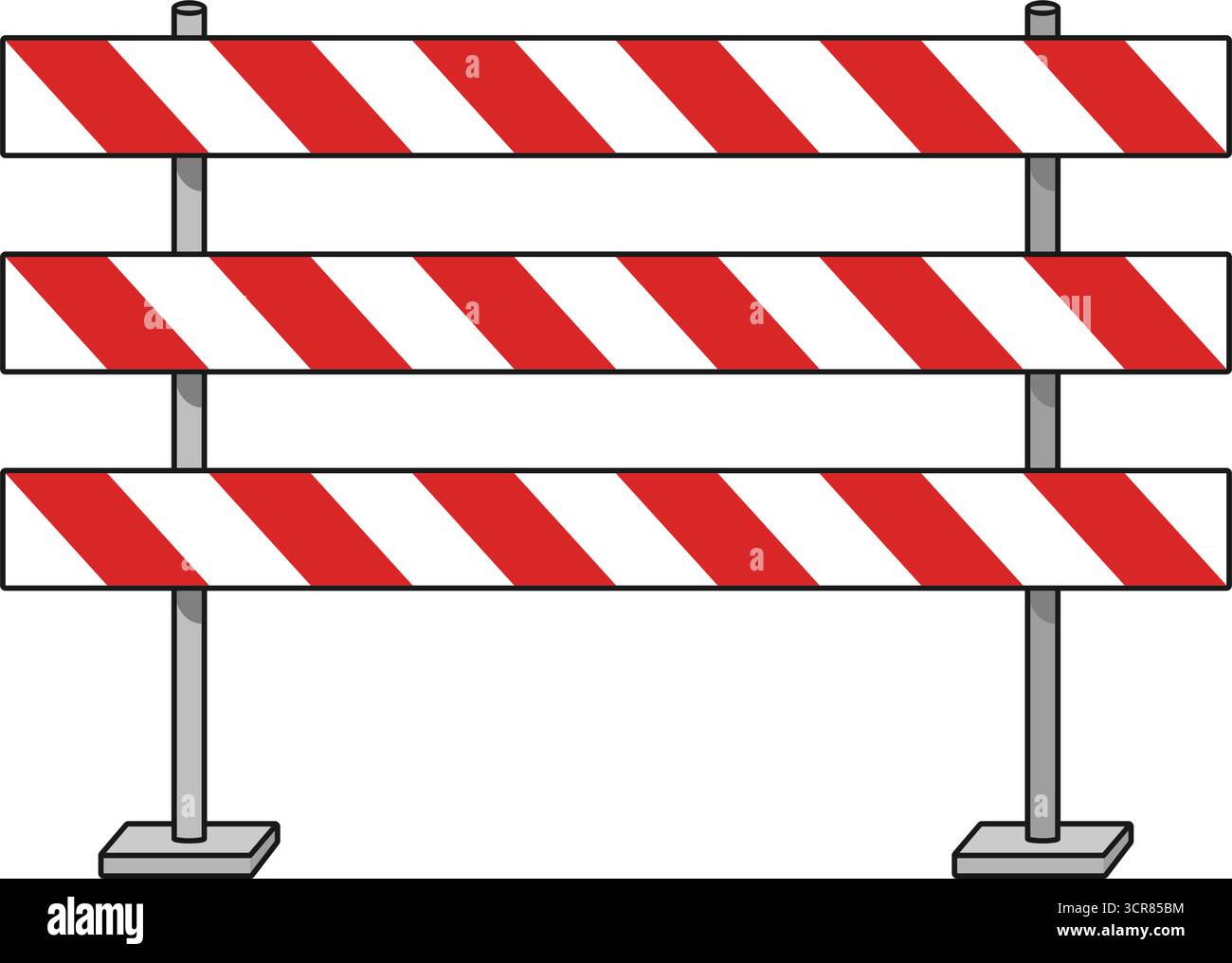 Dead end barrier road sign with red and white stripes vector Stock ...