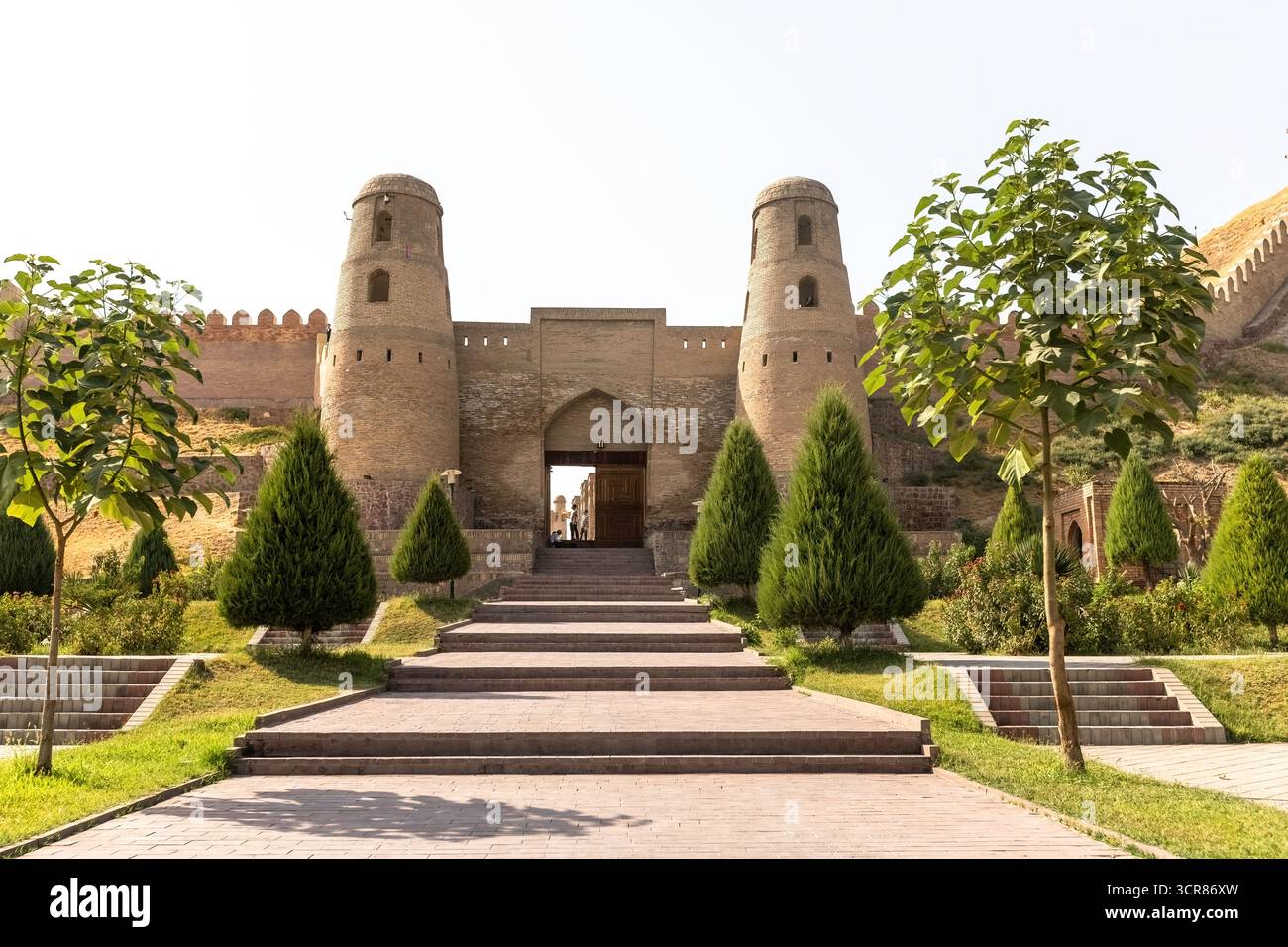 Historical entrance gate in Hisor Fortress, historical landmark in ...