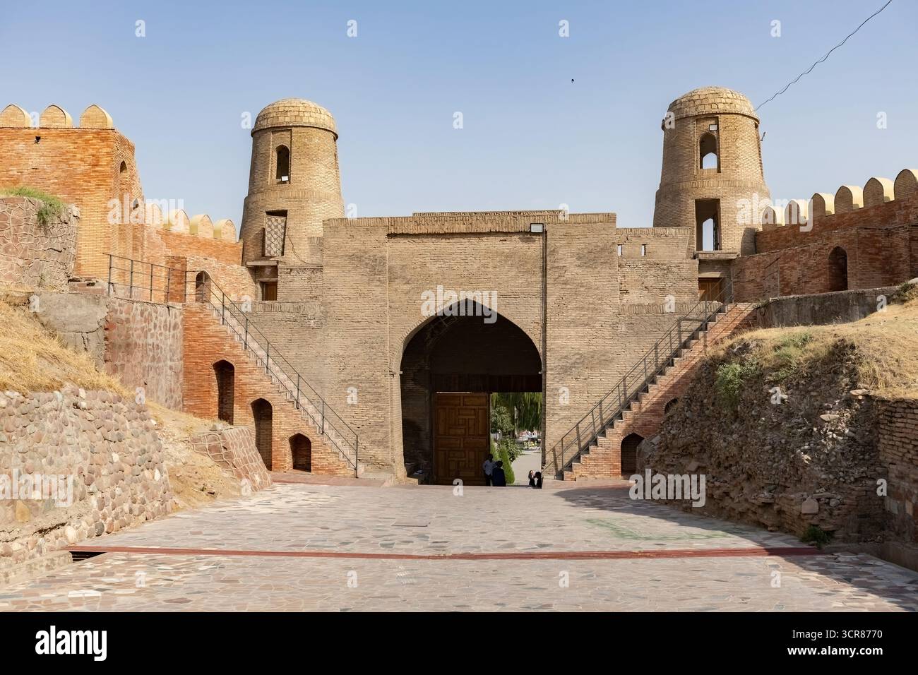 Historical entrance gate in Hisor Fortress, historical landmark in ...