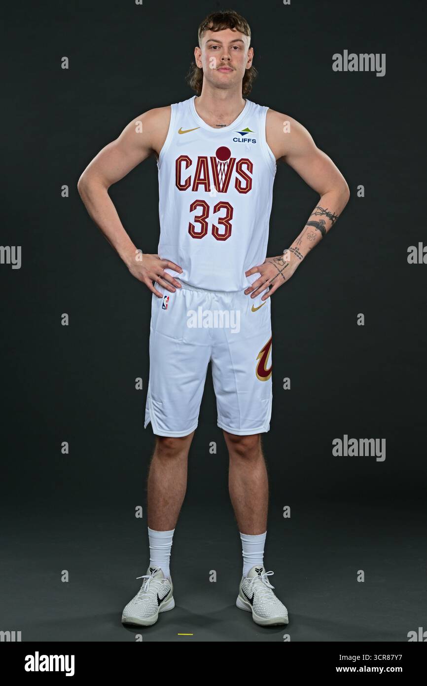 Cleveland Cavaliers guard Luke Travers poses for a photo during the NBA ...