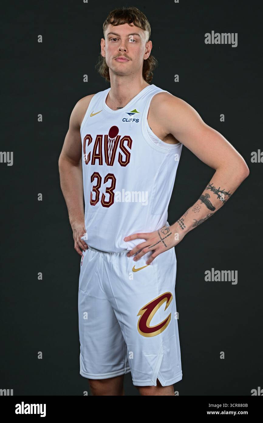 Cleveland Cavaliers guard Luke Travers poses for a photo during the NBA ...