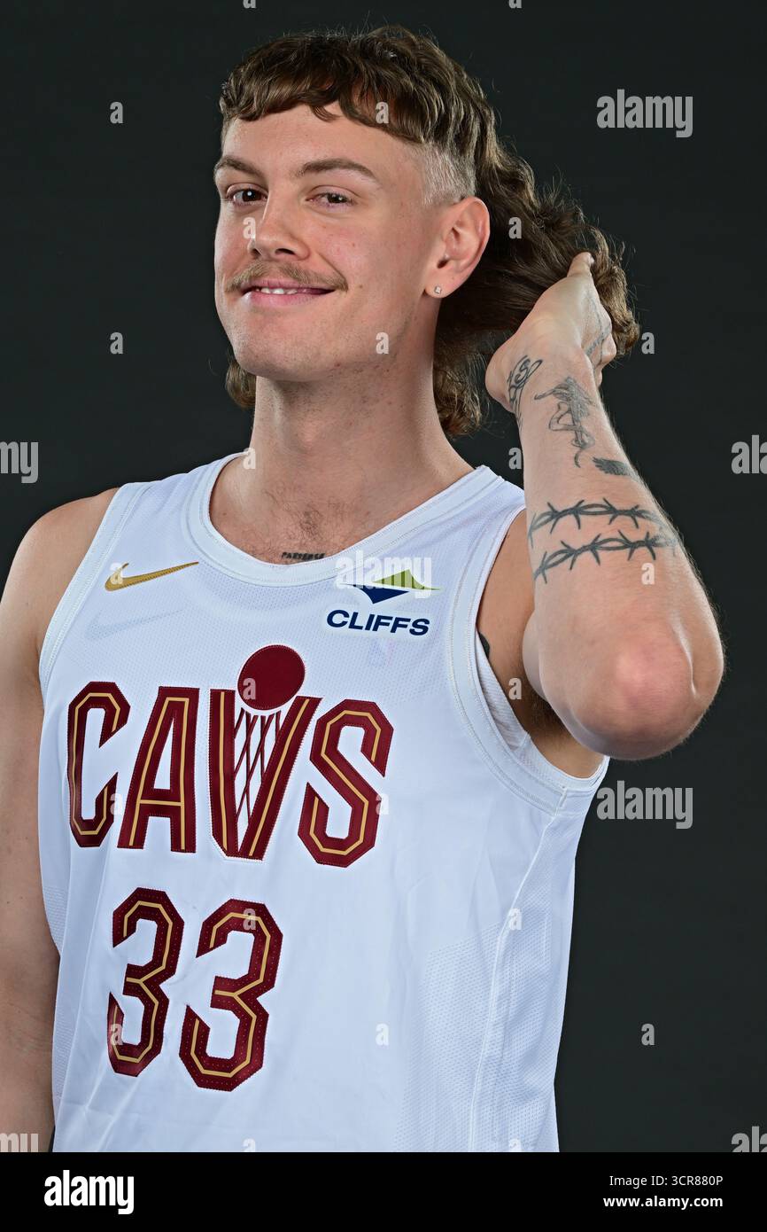 Cleveland Cavaliers guard Luke Travers poses for a photo during the NBA ...