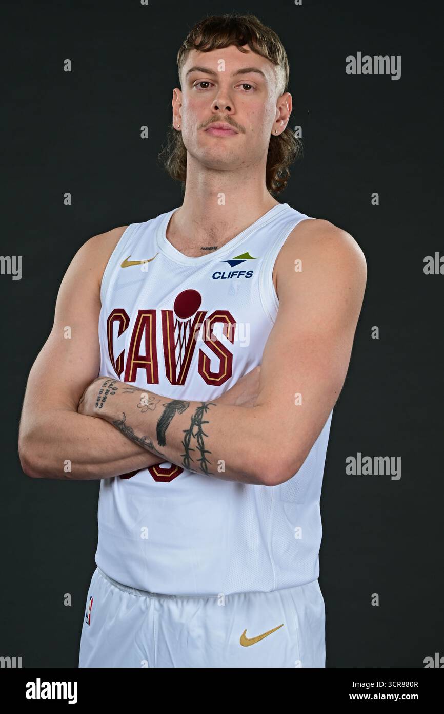 Cleveland Cavaliers guard Luke Travers poses for a photo during the NBA ...