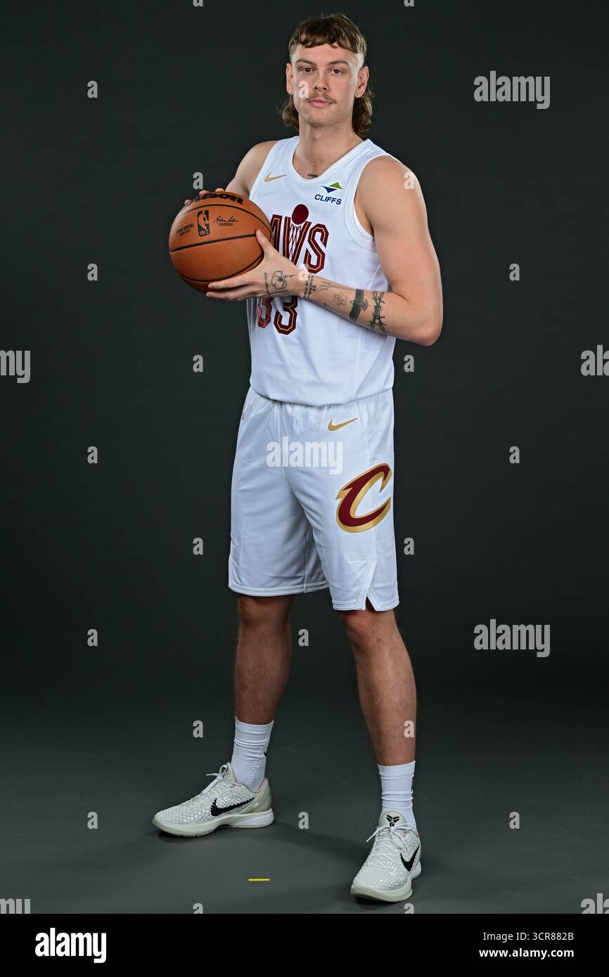 Cleveland Cavaliers guard Luke Travers poses for a photo during the NBA ...