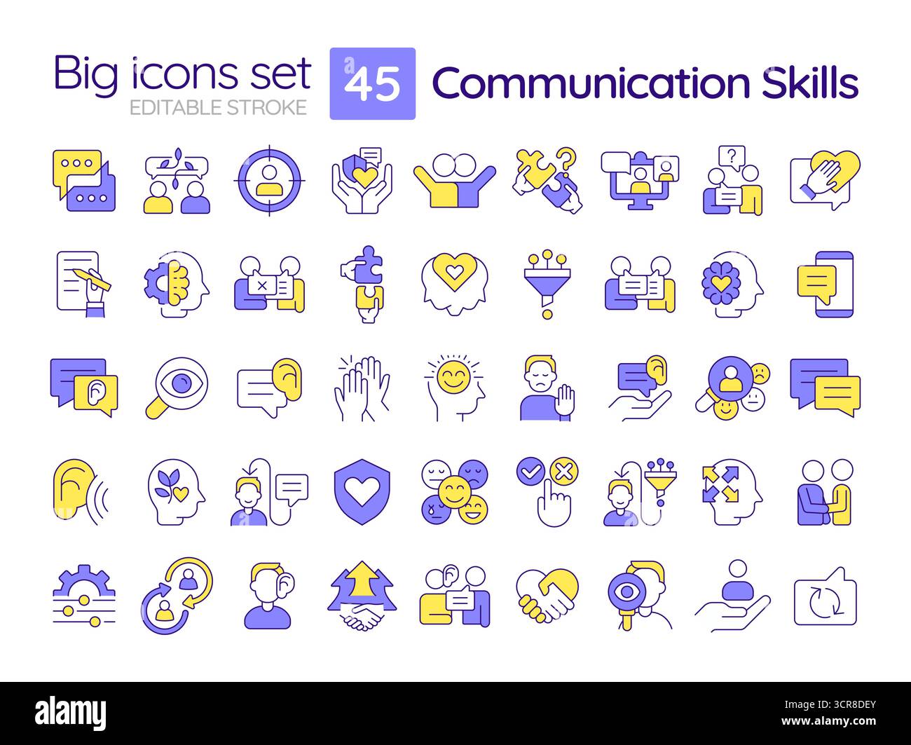Social listening line icons Stock Vector Images - Alamy