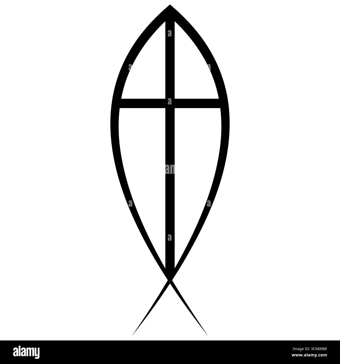 Christian Cross Ichthys Fish Symbol of Faith on White Stock Vector ...