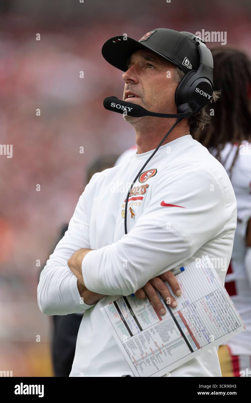 Sep 28, 2025; Santa Clara, California, USA; San Francisco 49ers head ...