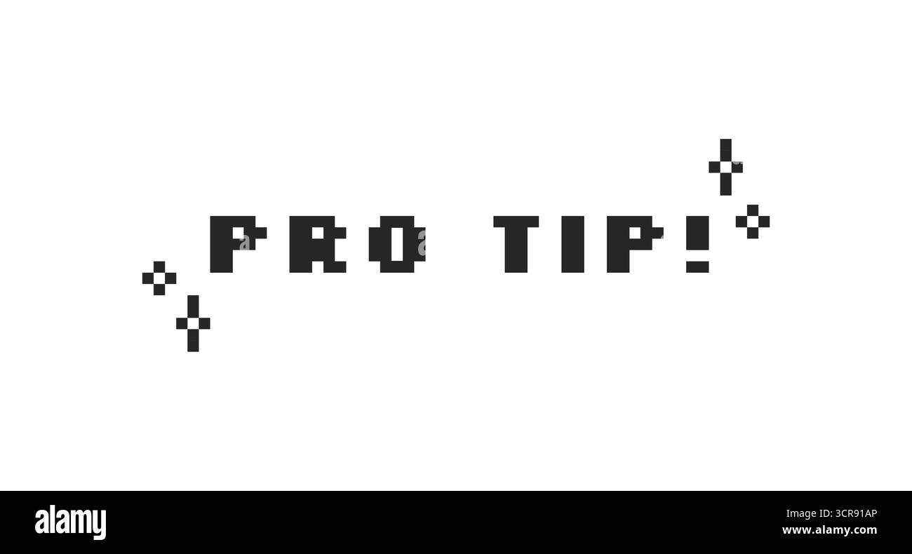 Pro tip black pixel art social media slang word Stock Vector Image ...