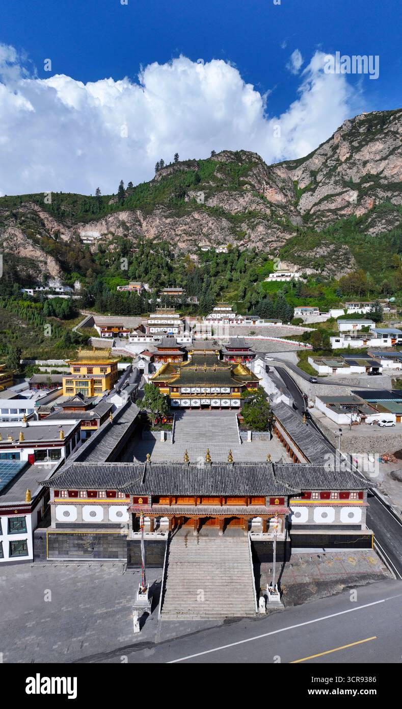 Aerial photography of Huzhu North Mountain and Longwang Mountain in ...