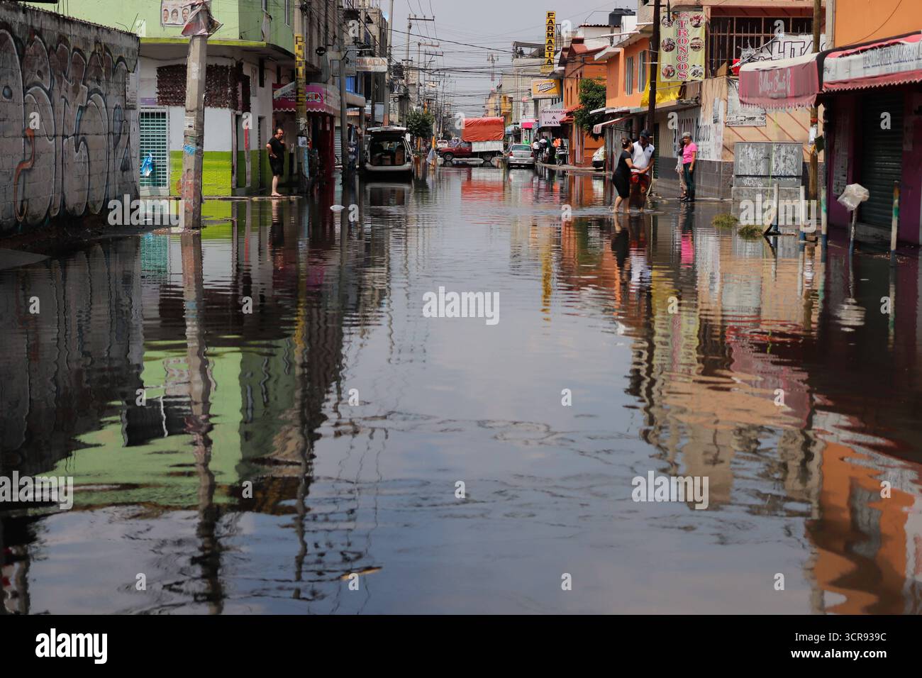 Flooding In Eastern Mexico City Due To Heavy Rains General view of a ...