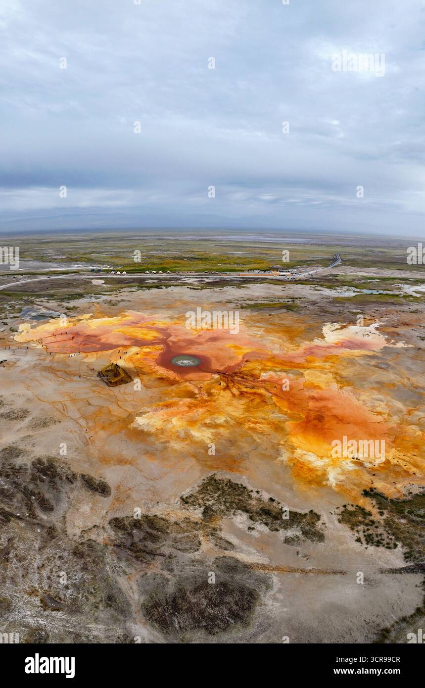 Aerial photography of Demon Eye Aiken Spring in Mangya City, Haixi ...