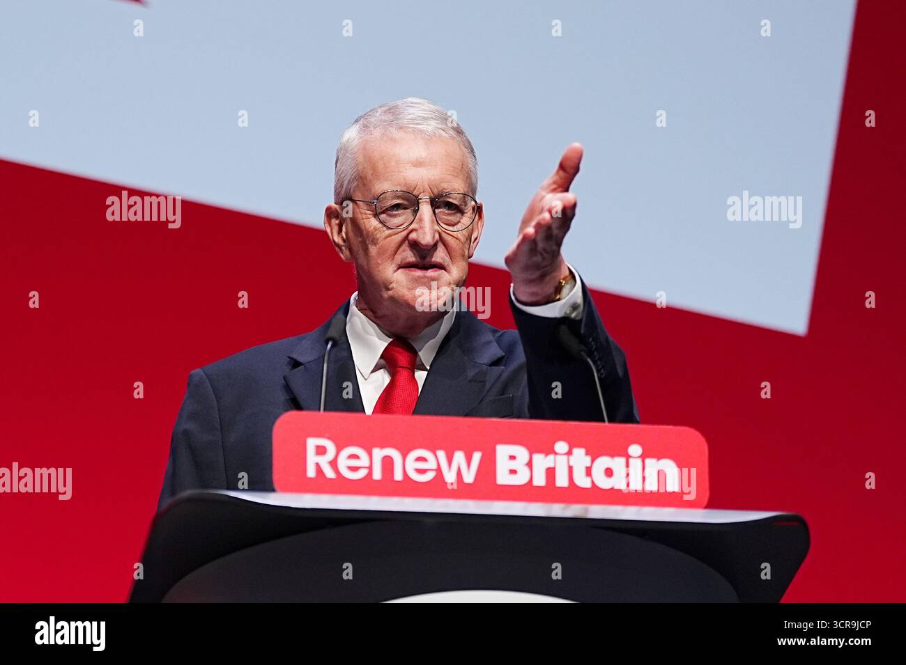 Northern Ireland Secretary Hilary Benn delivers a speech during the ...