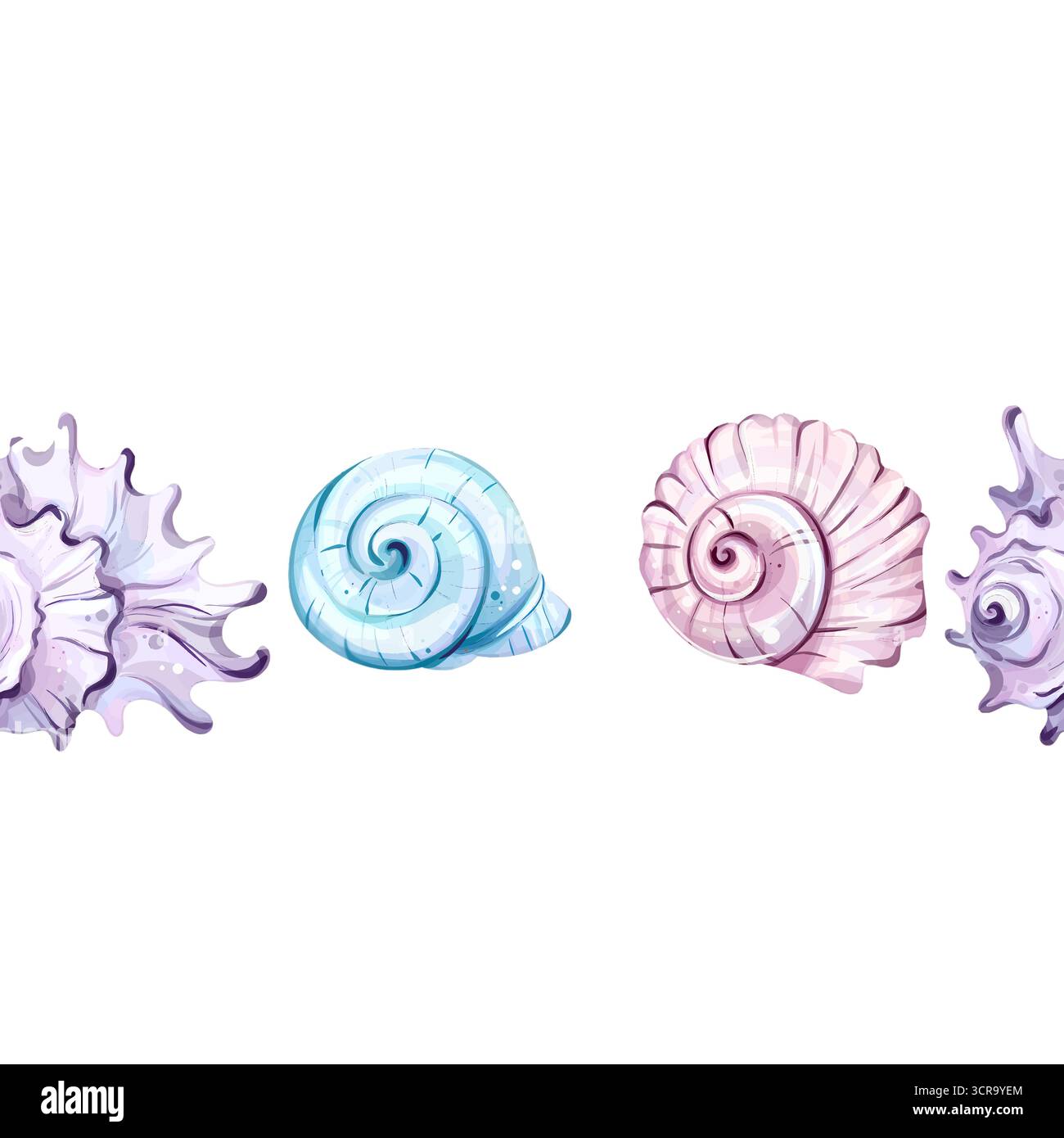 Seamless pattern of colorful seashells perfect for summer backgrounds ...