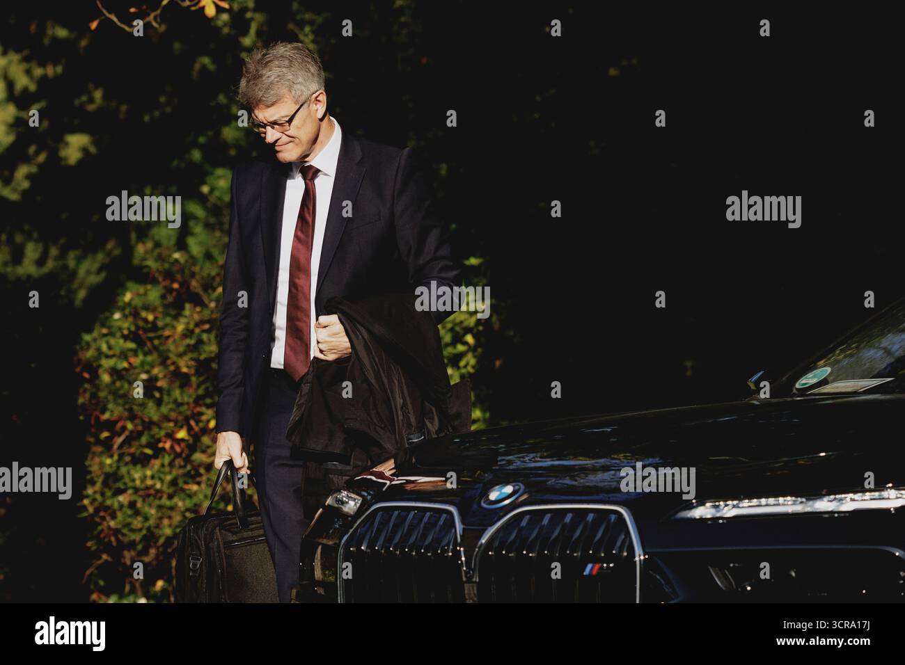 Patrick Schnieder (CDU), Federal Minister of Transport, photographed upon arrival for the ...