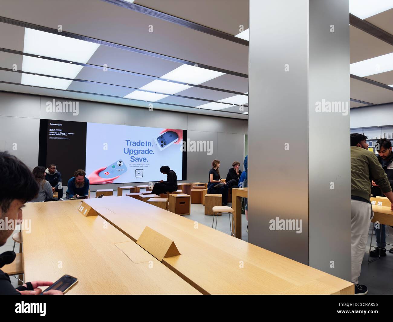 Manchester, UK - September 29, 2025: Modern Apple Store showroom scene ...