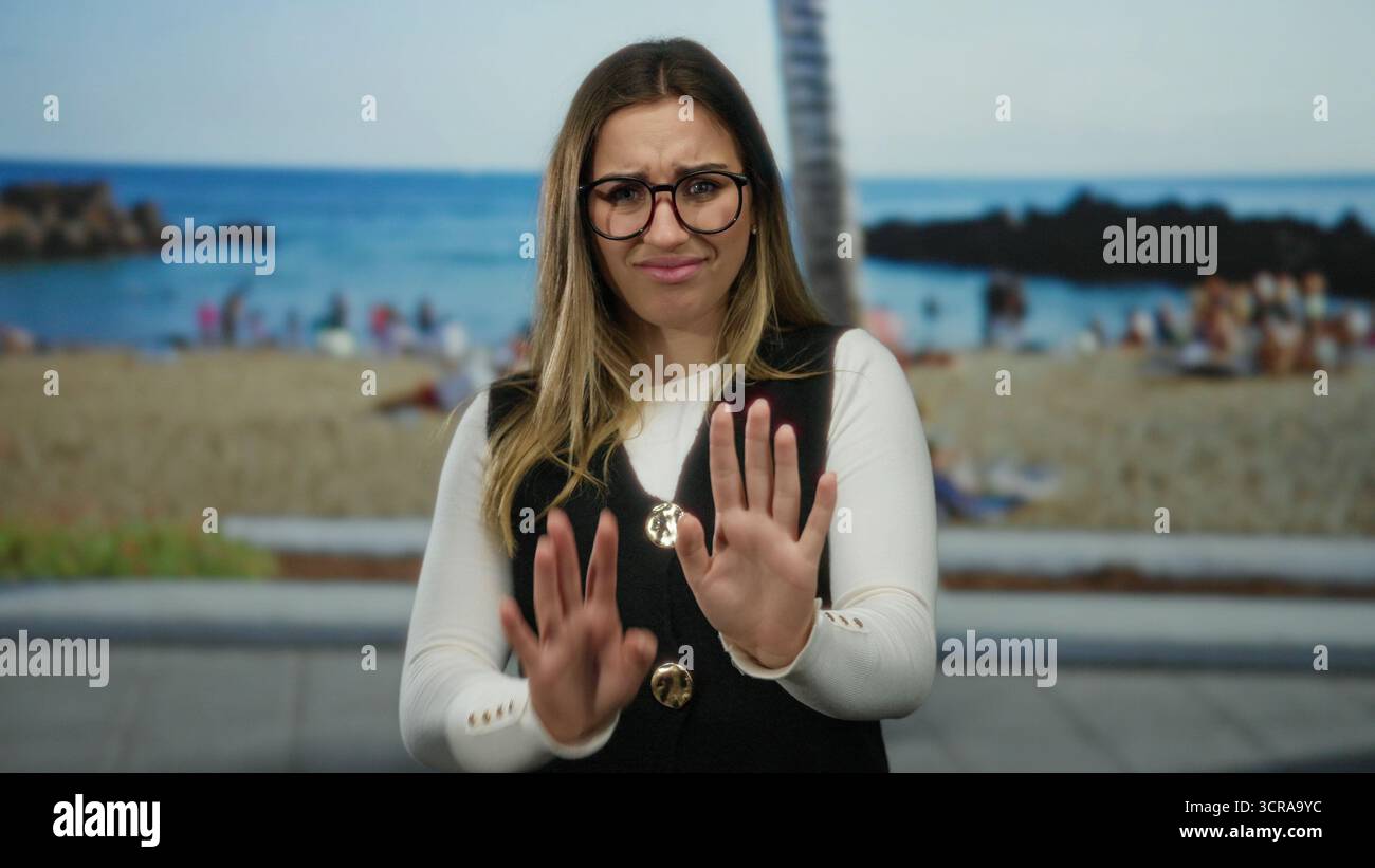 Young woman makes dismissive hi-res stock photography and images - Alamy