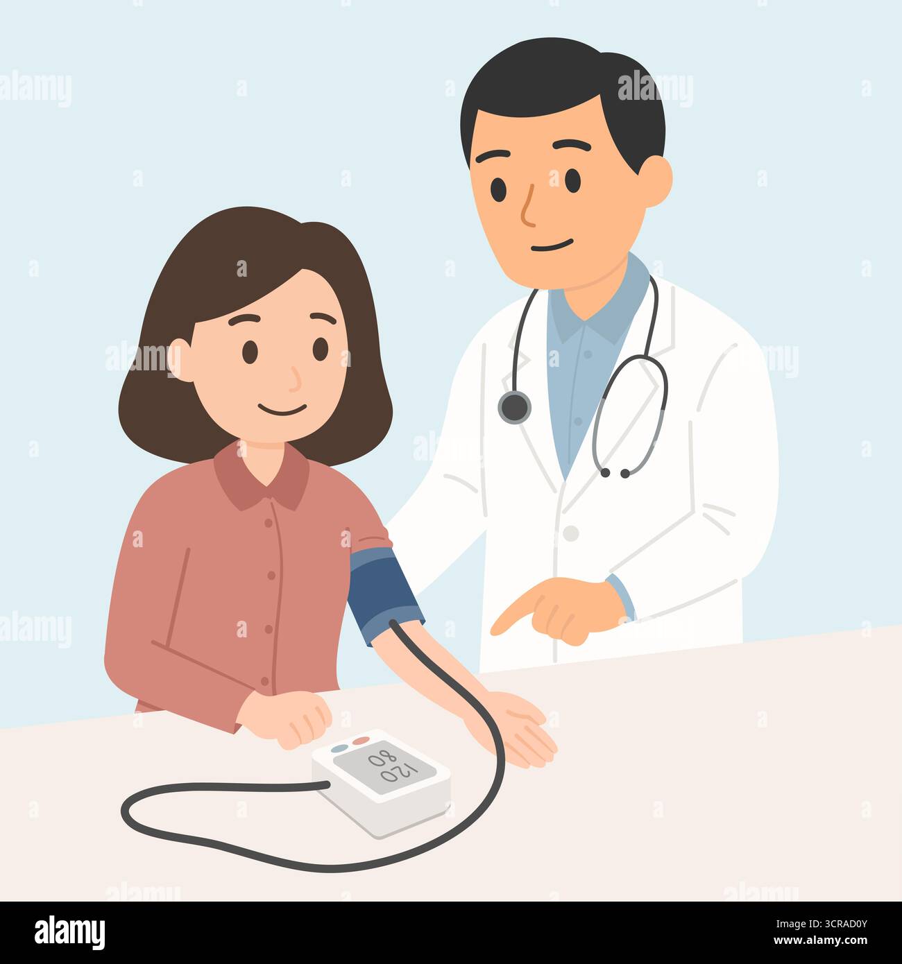 Blood pressure doctor checking Stock Vector Images - Alamy