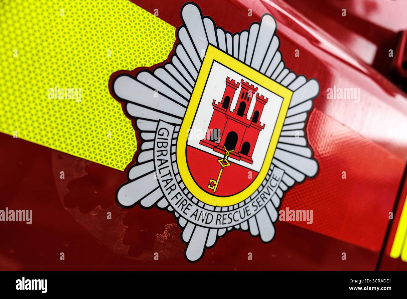 Gibraltar, UK. 19th Sep, 2025. The lettering "Gibraltar Fire and Rescue ...