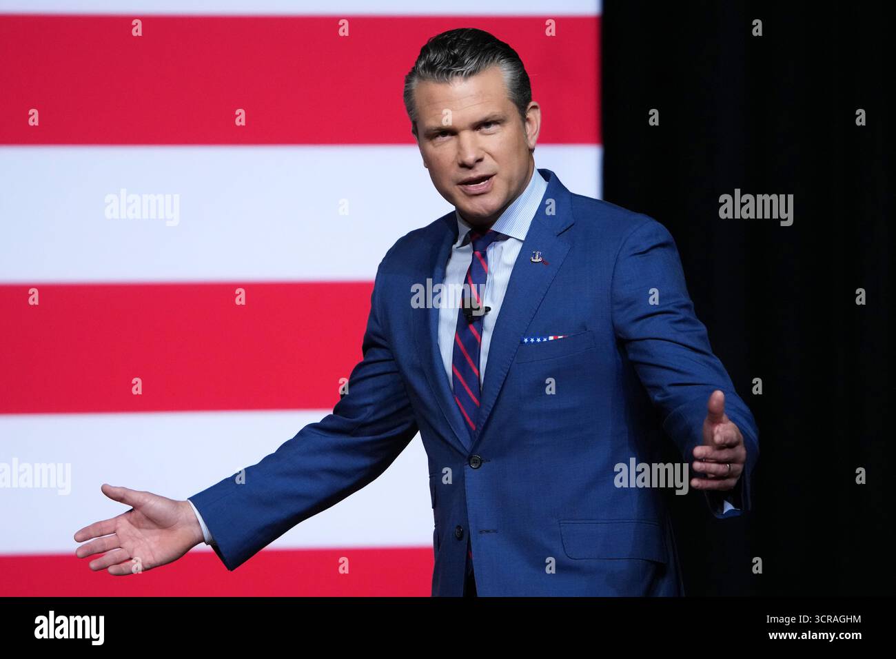 Secretary of Defense Pete Hegseth speaks to senior military leaders at ...