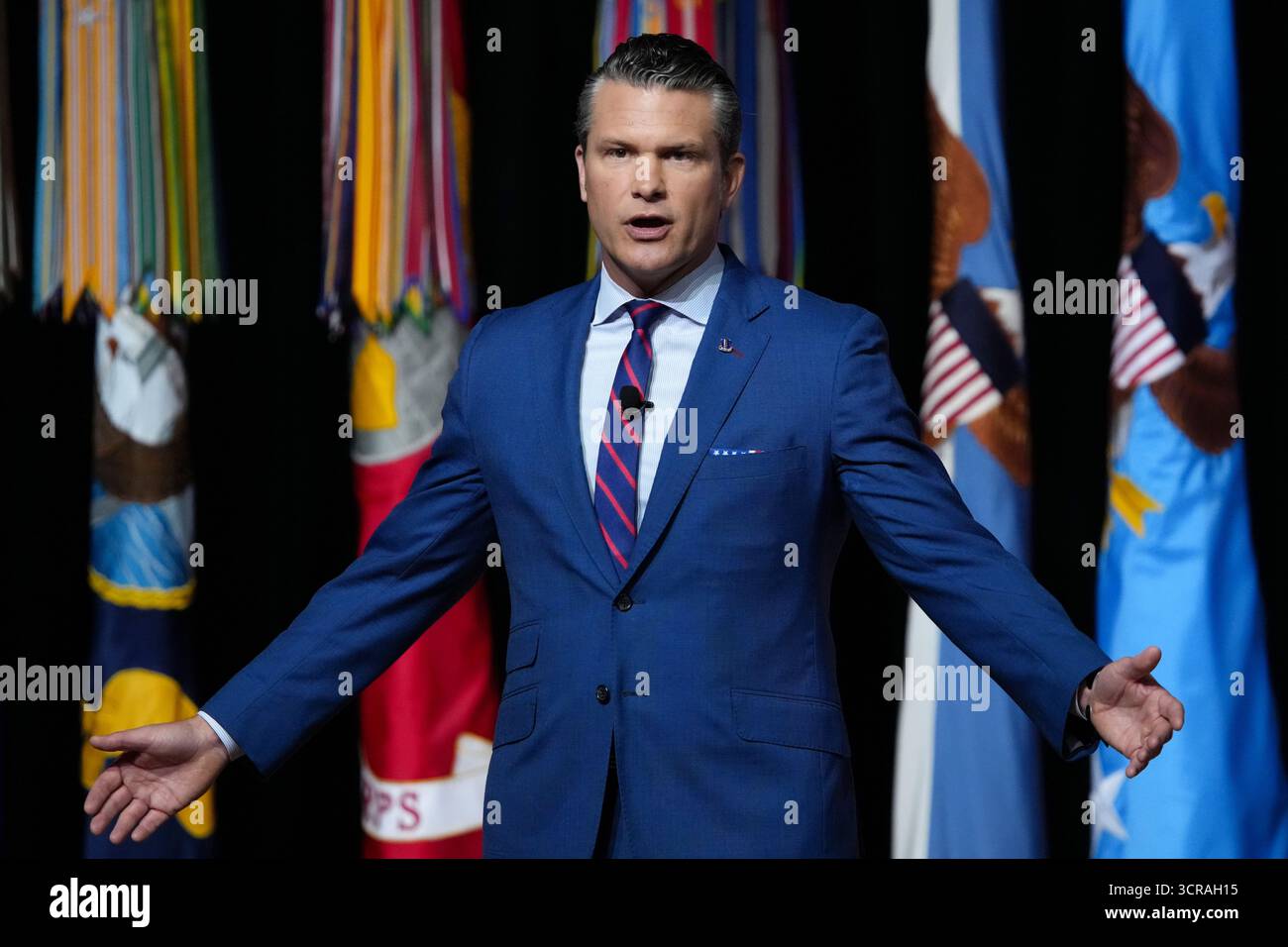 Secretary of Defense Pete Hegseth speaks to senior military leaders at ...
