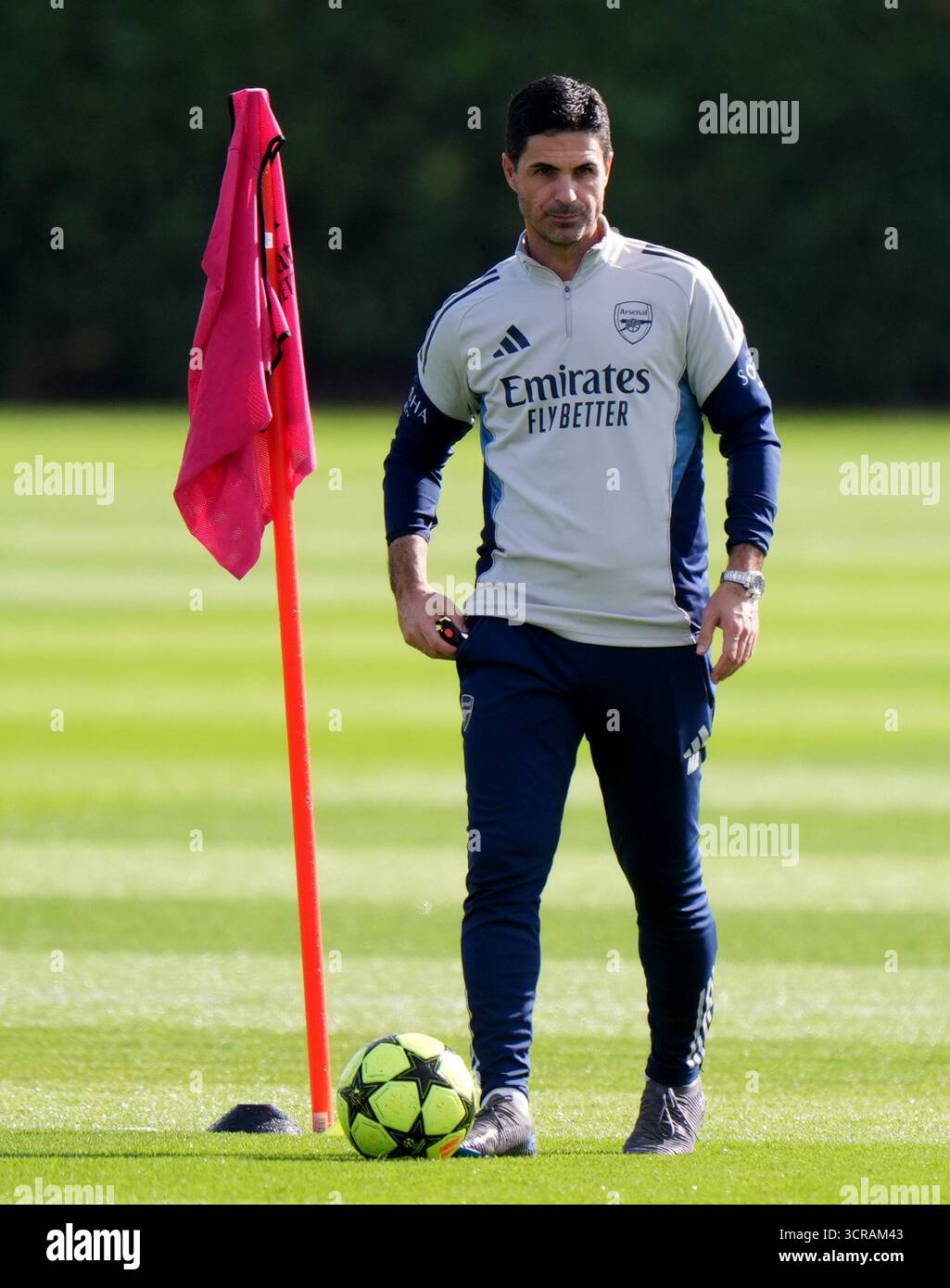 Arsenal manager Mikel Arteta during a training session at Sobha Realty ...