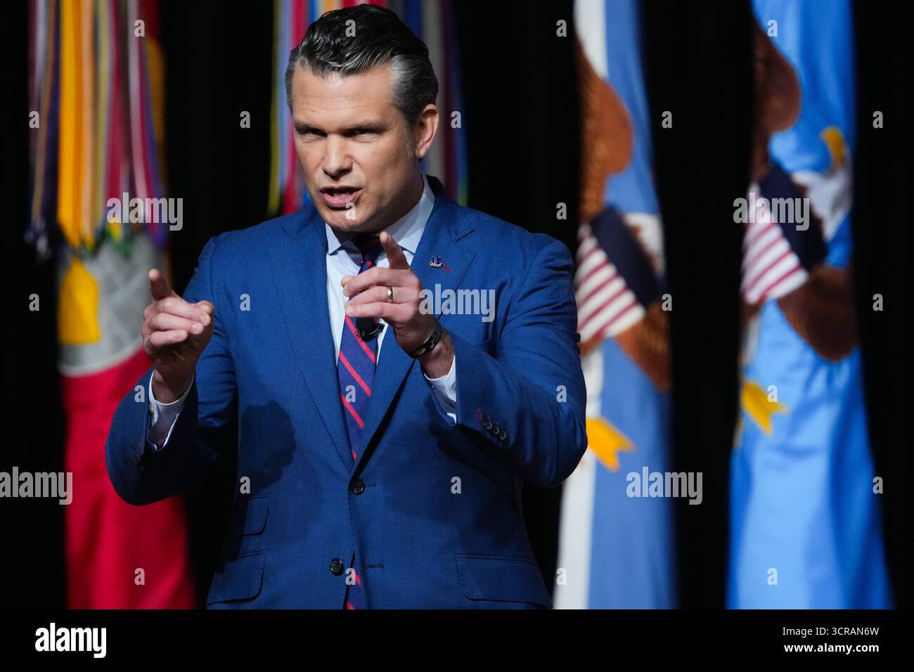 Secretary of Defense Pete Hegseth speaks to senior military leaders at ...
