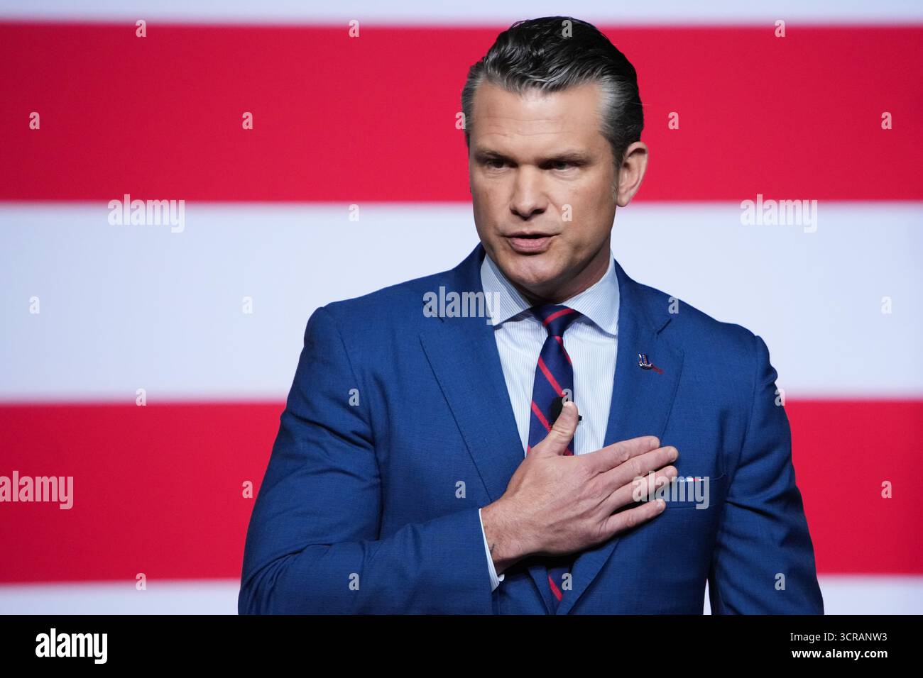 Secretary of Defense Pete Hegseth speaks to senior military leaders at ...