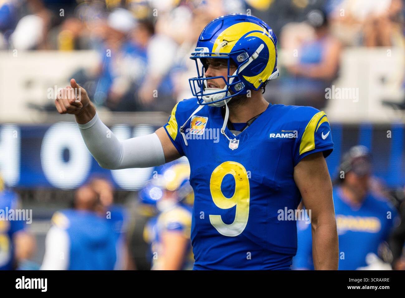 Los Angeles Rams quarterback Matthew Stafford (9) during a NFL game ...