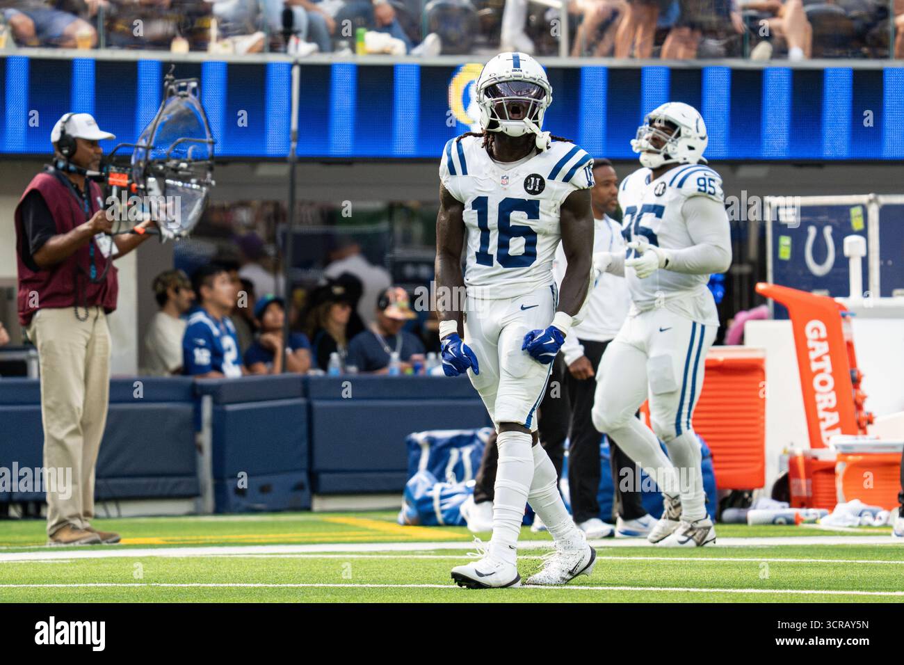 Indianapolis Colts wide receiver Ashton Dulin (16) celebrates during a ...