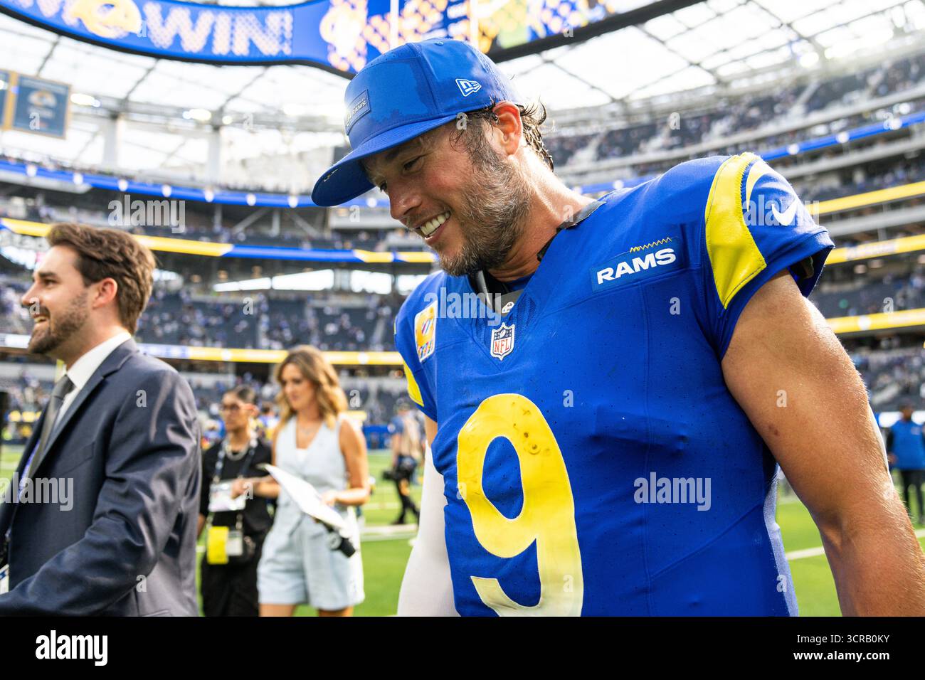 Los Angeles Rams quarterback Matthew Stafford (9) after a NFL game ...