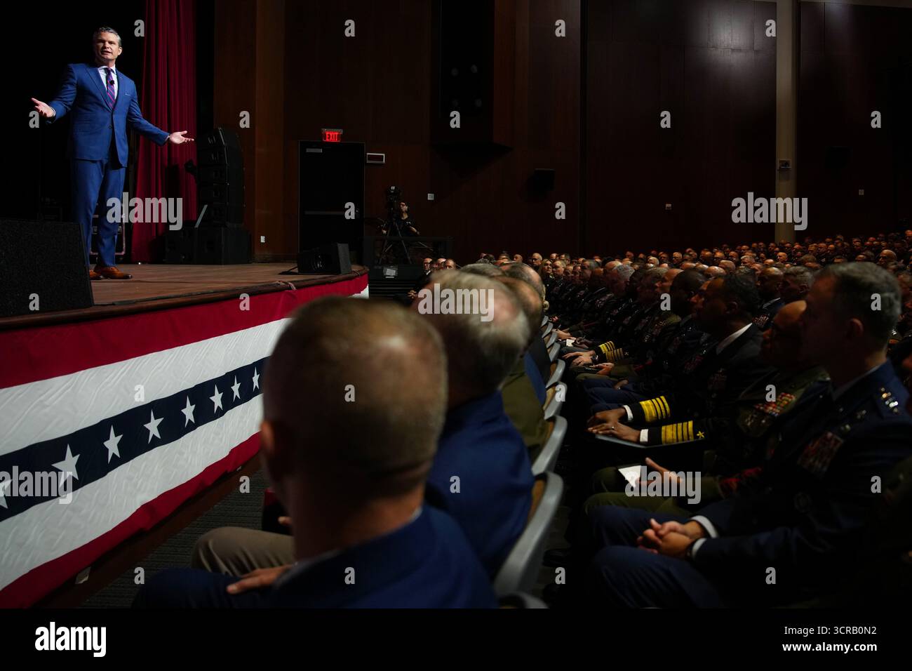 Secretary of Defense Pete Hegseth speaks to senior military leaders at ...