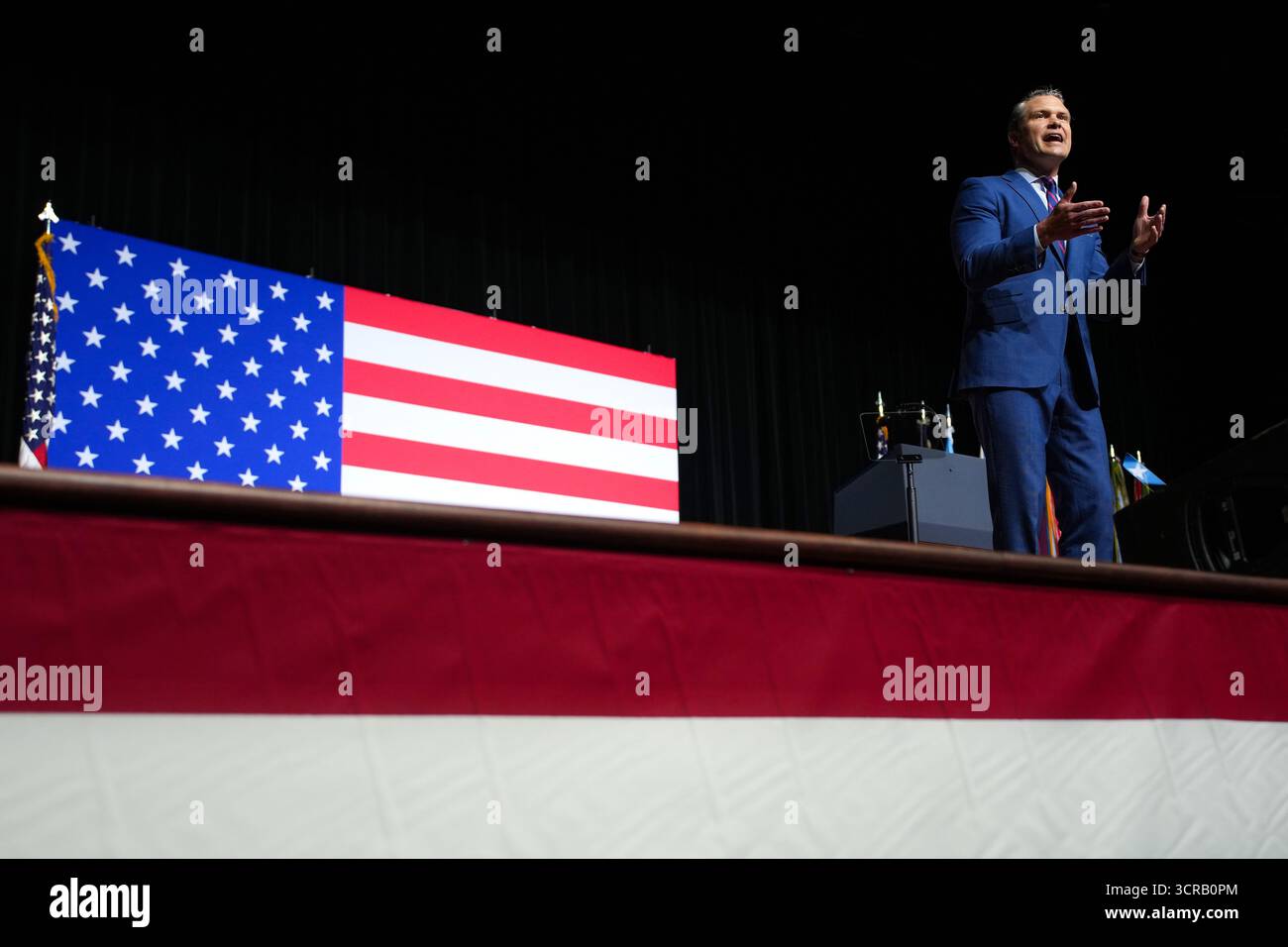 Secretary of Defense Pete Hegseth speaks to senior military leaders at ...